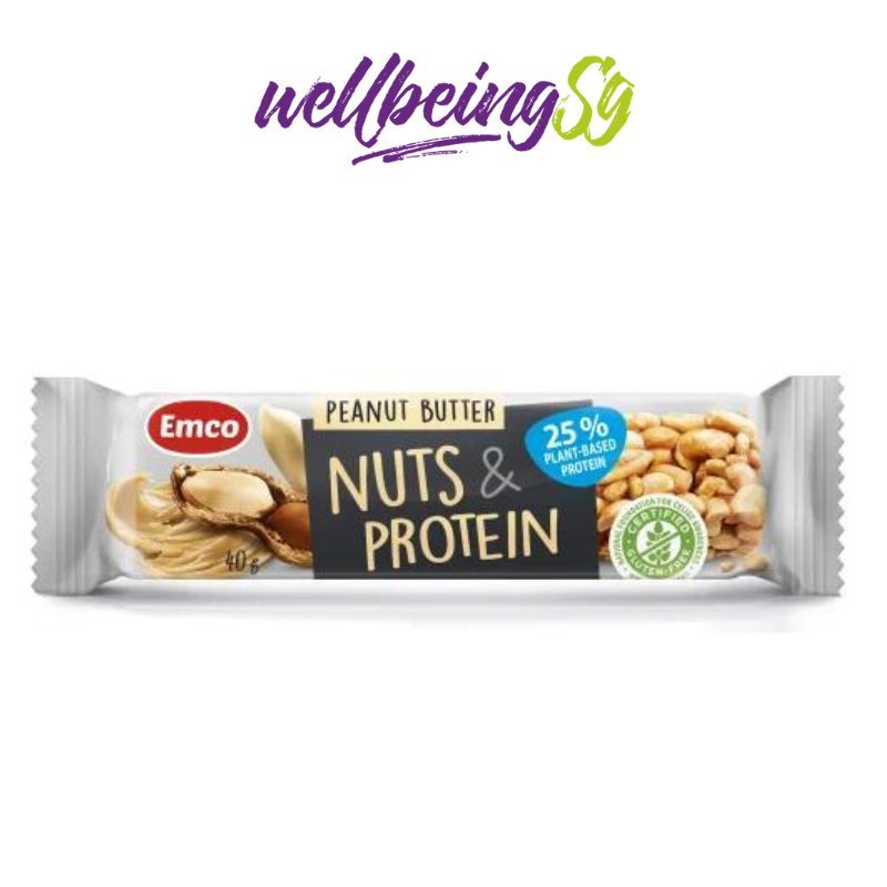 Emco Nuts & Protein Bar Peanut Butter Gluten Free 40g Halal | Shopee Singapore