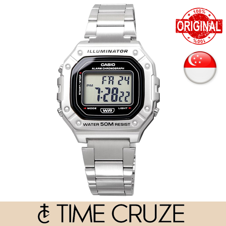 [Time Cruze] Casio W-218H Illuminator Digital Stainless Steel Men Watch ...