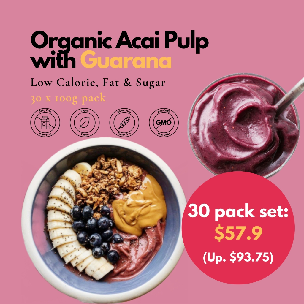 Smoof Organic Acai Pulp with Guarana Pasteurised (30 x 100g) | Shopee ...