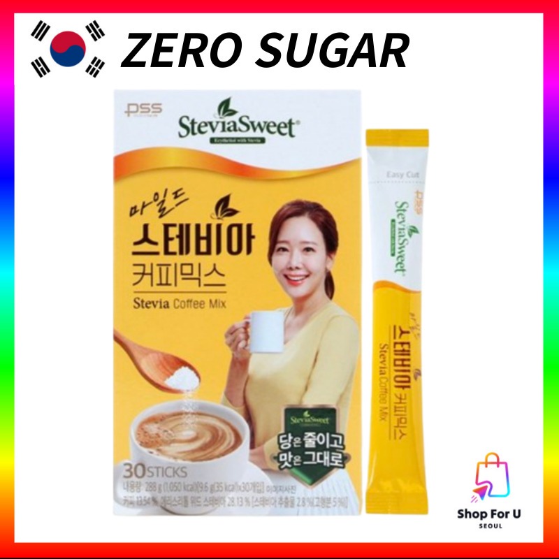 [KOREA] PSS Zero Sugar Coffee Mix 30 sticks Stevia Instant Coffee ...