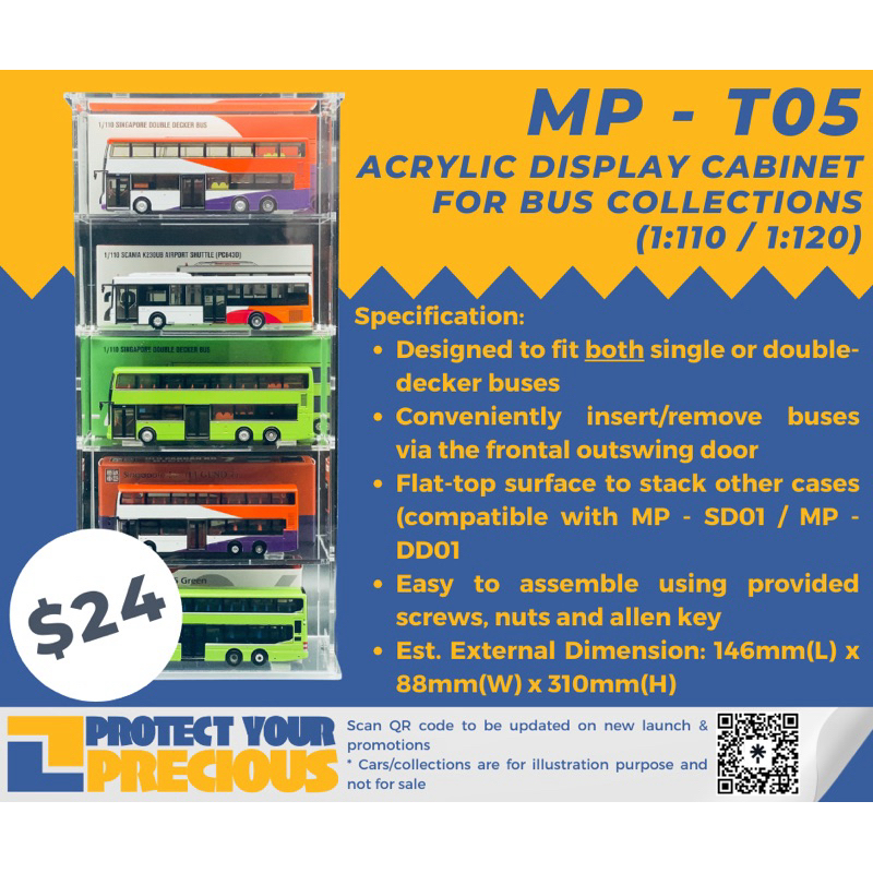 MP - T05 Acrylic Display Cabinet For Bus Collection (1:110 / 1:120 ...