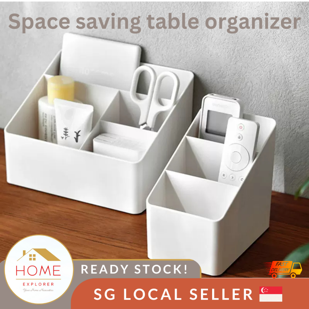 Space saving table organiser sleek holder compartments remote ...