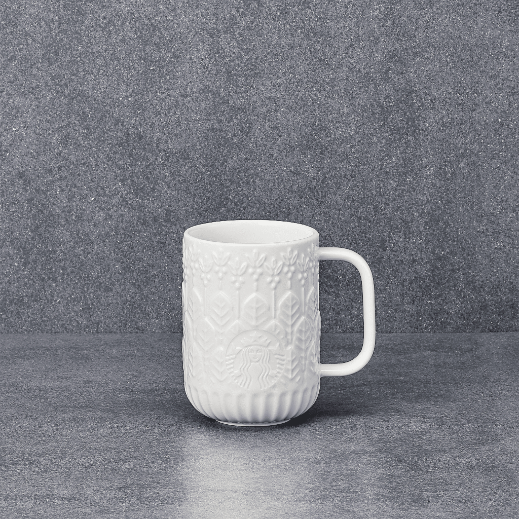 Starbucks Essential White Siren Emboss Pattern Ceramic Mug 14oz ...