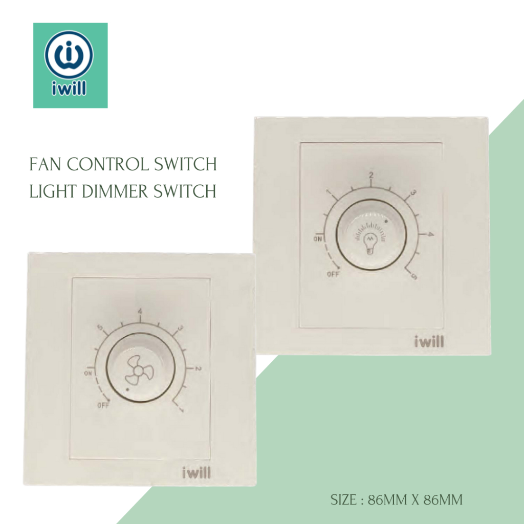 IWill Wall Mount Fan Control and Light Dimmer Switch For Home and ...