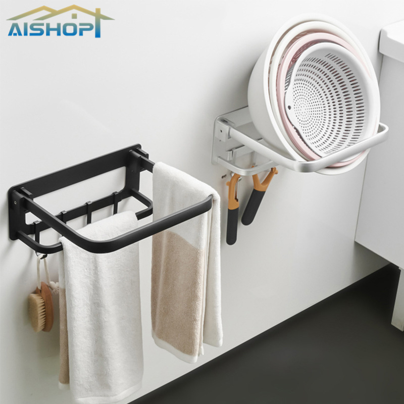 [SG Stock]Foldable Wash Basin Shelf Wall Mounted Basin Storage Rack ...