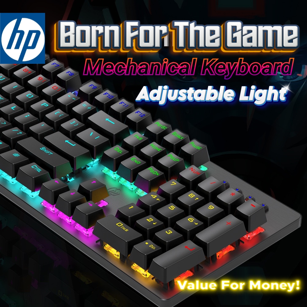 HP GK100F True Mechanical Keyboard Wired 104 Keys Anti-collision ...