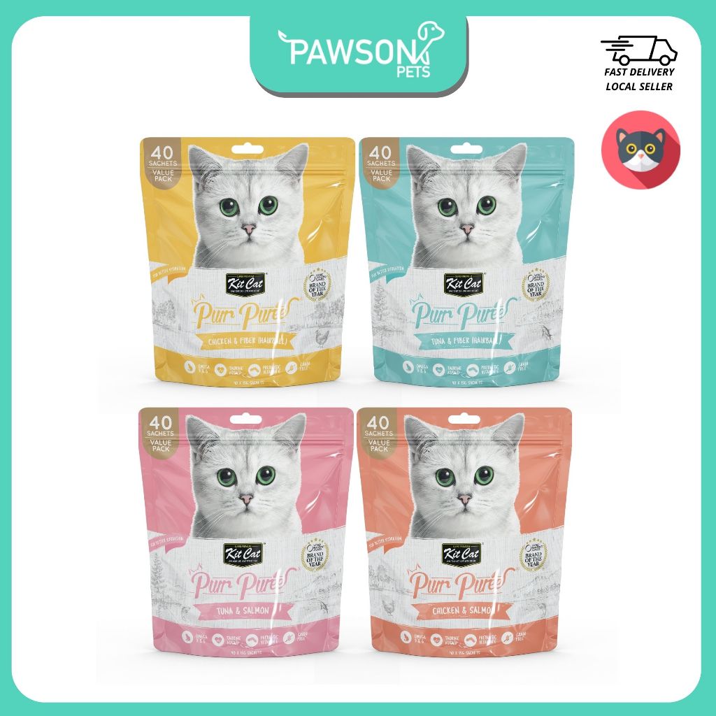 Kit Cat Purr puree Value Pack Cat Treats (40 Sachets x 15g) | Shopee ...
