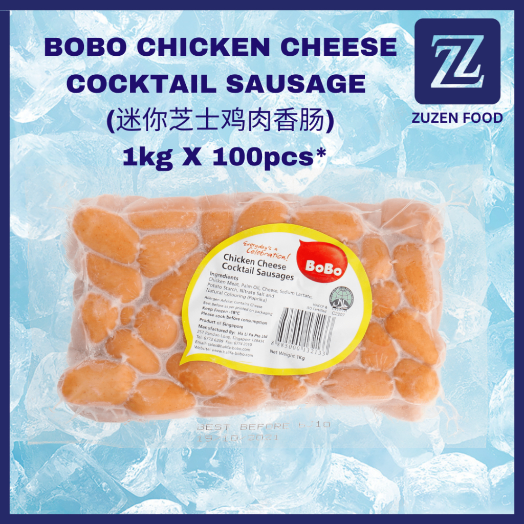 【Zuzen Food】BoBo Chicken Cheese Cocktail Sausage (迷你芝士鸡肉香肠) | Shopee ...