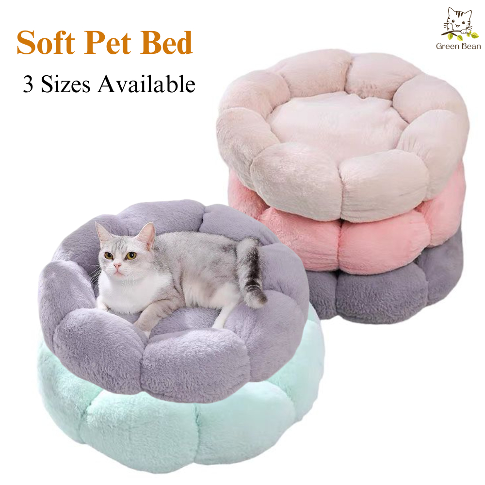 Soft Cat Bed Plush Dog Bed Beds Dog Bed Warm Cat Bed Flower Shaped ...