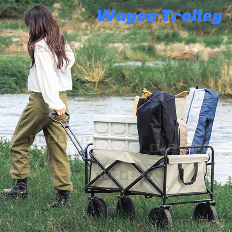 💖SG local stock💖Foldable Wagon Cart Camping Trolley Wagon trolley ...