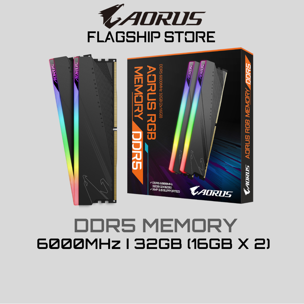 AORUS DDR5 32GB (2x16GB) RGB Memory 6000MHz - Gigabyte RAM | Shopee ...