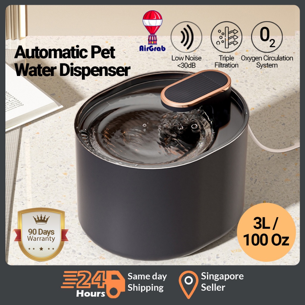 Pet Automatic Water Dispenser Fountain Bowl Drinker Triple Filter for ...