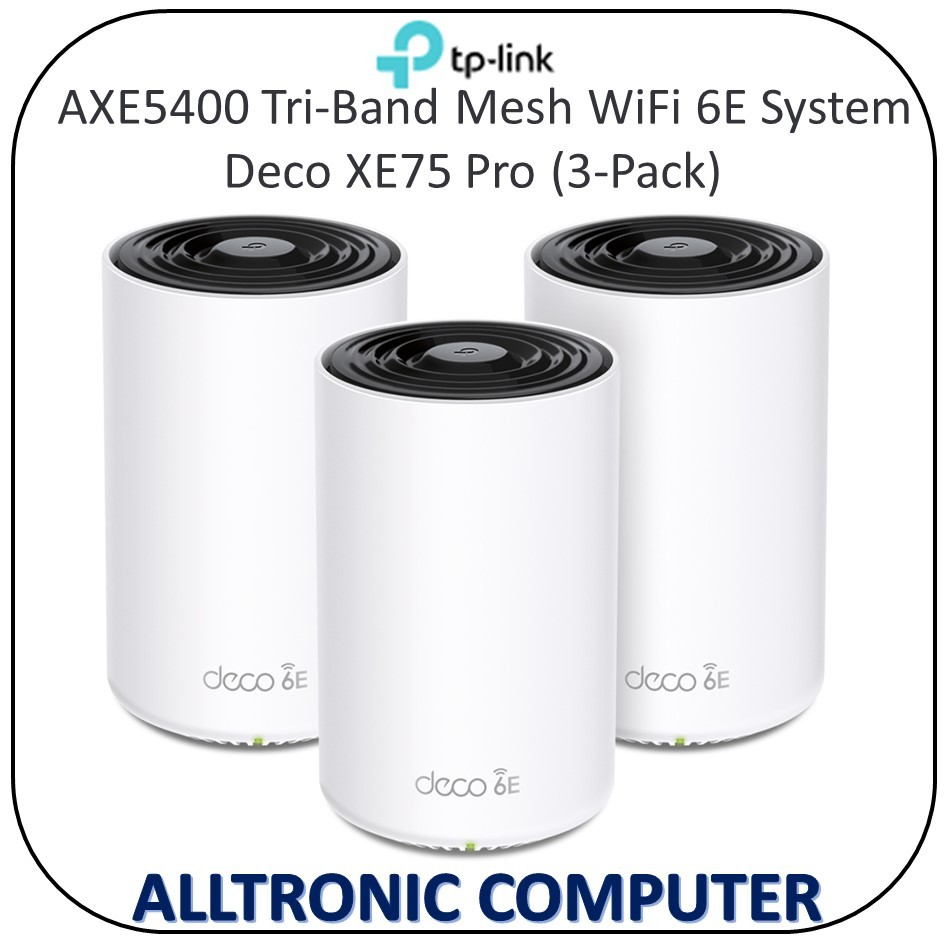 TP-Link Deco XE75 Pro 3-Pack AXE5400 Tri-Band Mesh Wi-Fi 6E System / AXE5400 Whole Home Mesh Wi ...