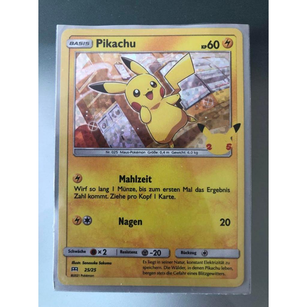 Pokémon Card 25th Overseas Limited Promo Pikachu German Version ...