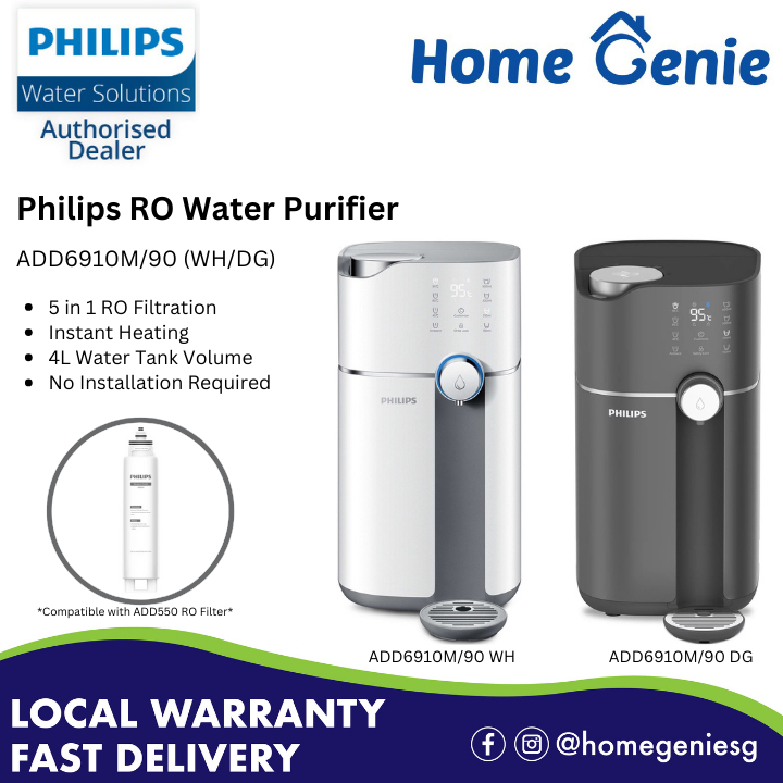 Philips ADD6910/90 DG/WH (Dark Grey/ White) 4L Reverse Osmosis (RO ...