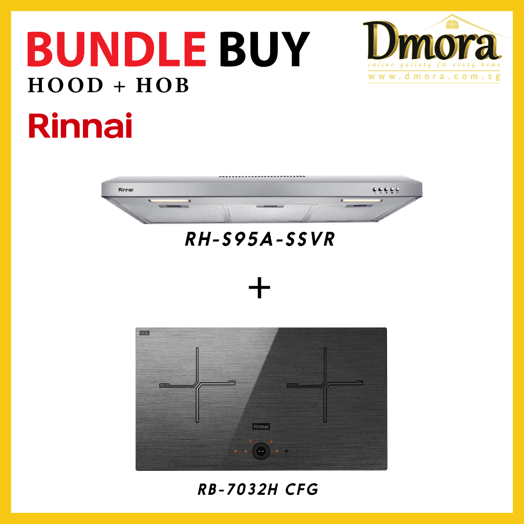 RINNAI BUNDLE BUY: HOOD + HOB RH-S95A-SSVR + RB-7032H (Grey) | Shopee Singapore
