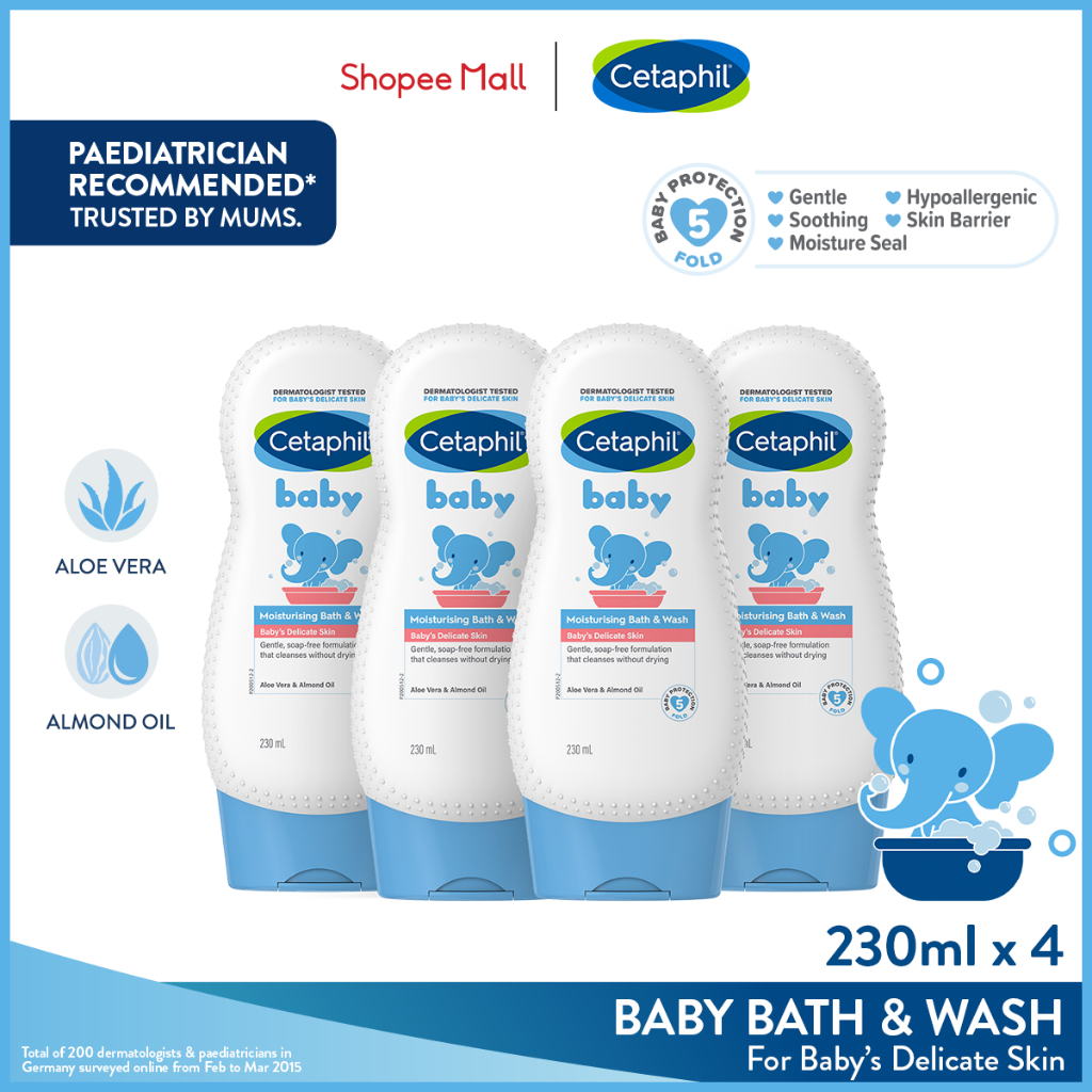 [Bundle of 4] CETAPHIL BABY Ultra Moisturizing Bath & Wash with Aloe ...