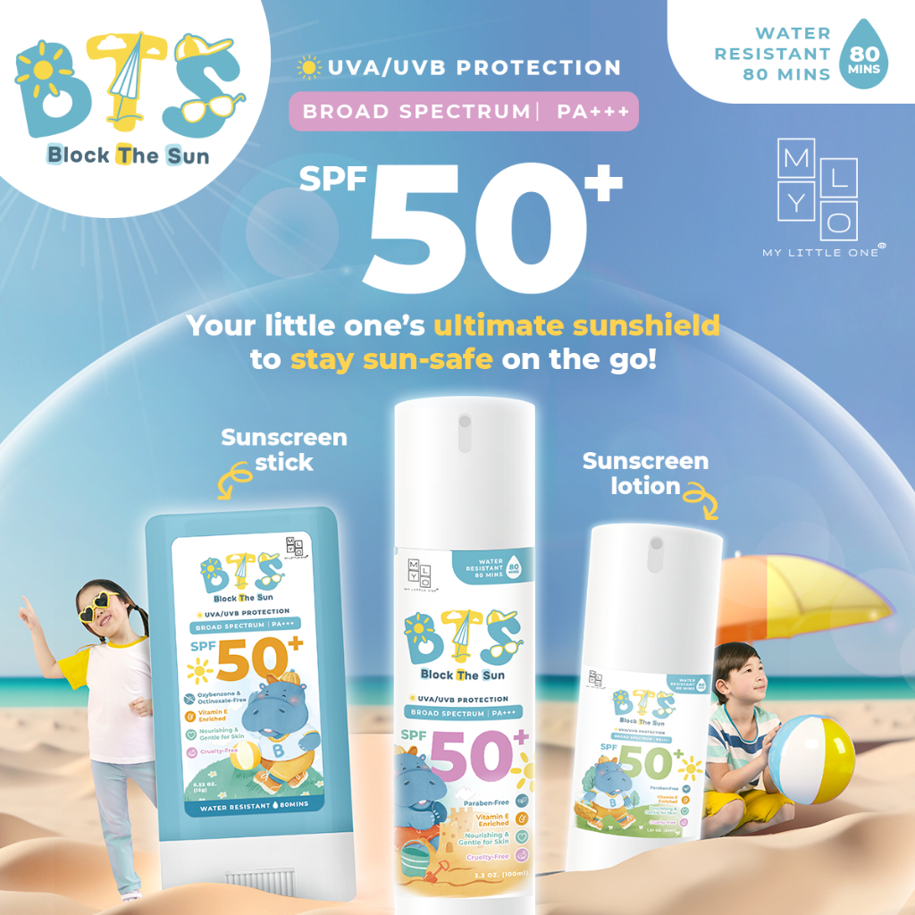 MyLO BTS Kids Sunscreen Stick Sunblock Lotion - SPF50+, UVA UVB, 80min ...