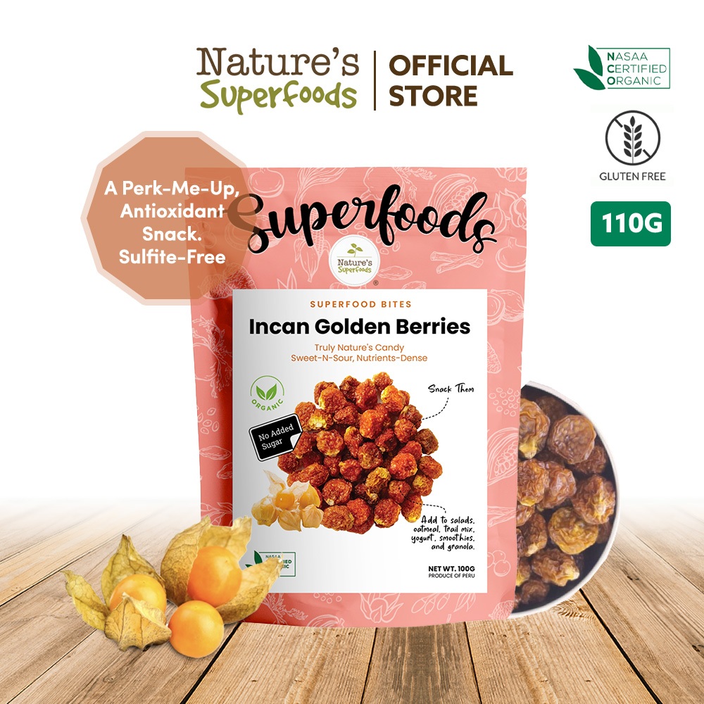 Nature's Superfoods Organic Dried Incan Golden Berries Snack 100g Pack ...