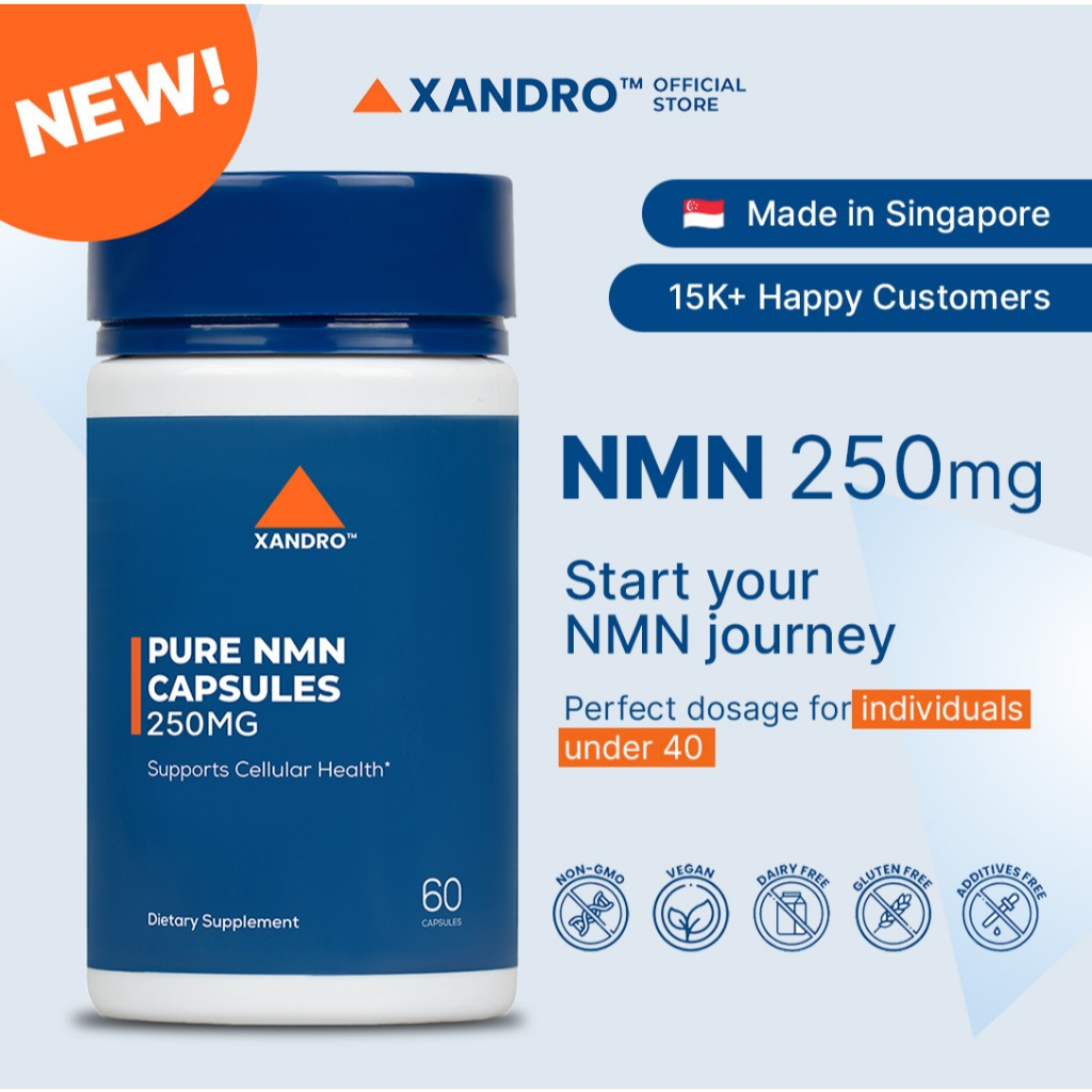 [New] Xandro Lab Pure NMN Capsules 250mg | Boost NAD+, Energy Booster ...