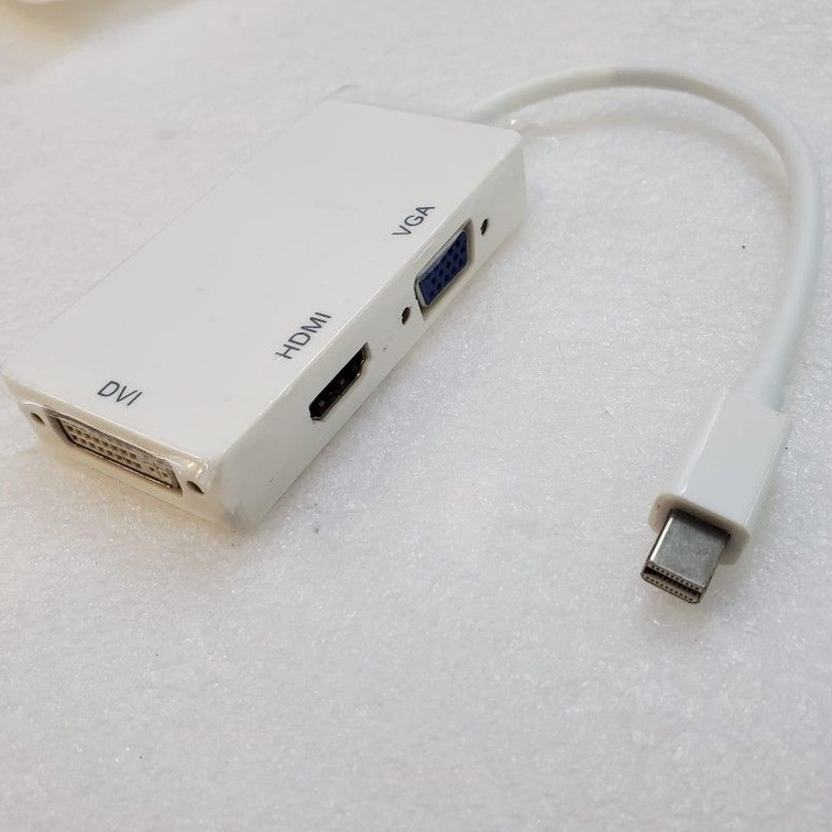3-in-1 Mini DisplayPort Adapter Hub – to HDMI, DVI, VGA (White ...