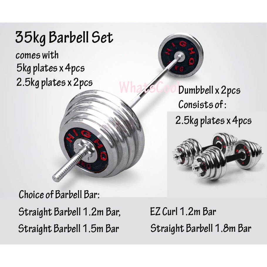 Barbell And Dumbbell Sets With Weight Plate 35kg 45kg 55kg Straight Bar ...