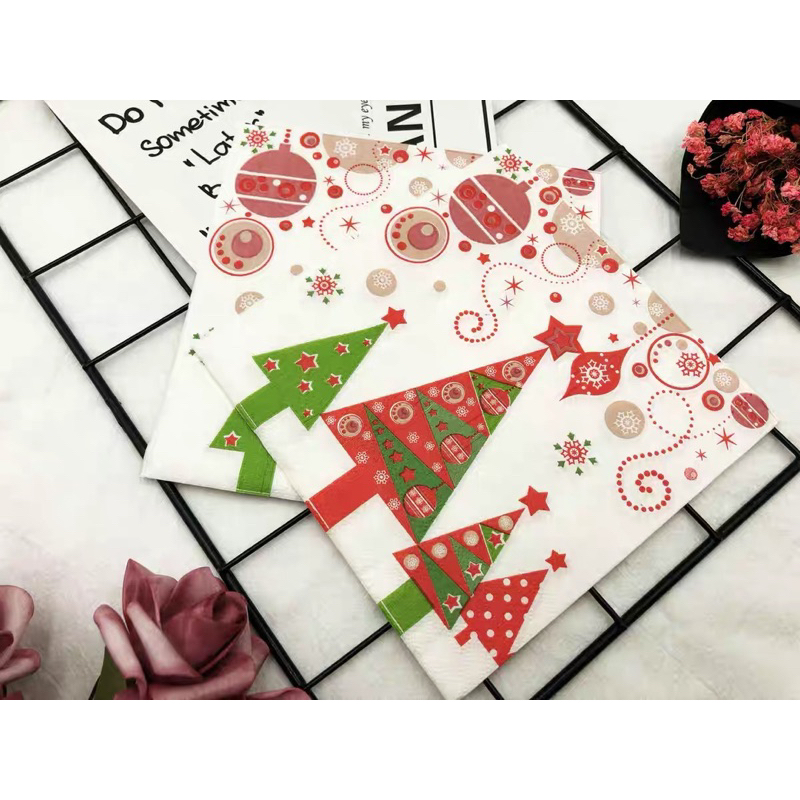 New arrivals Christmas Season Serviette Color Printed Various Pattern ...