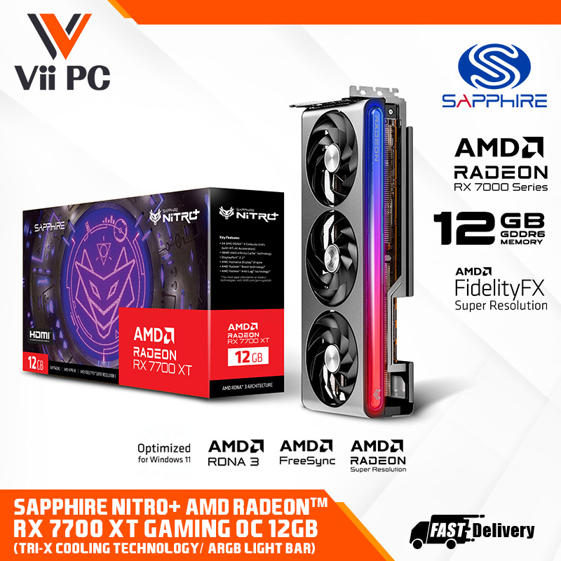 SAPPHIRE NITRO+ AMD Radeon RX 7700 XT 12GB GDDR6 PCI Express 4.0 x16 RX ...