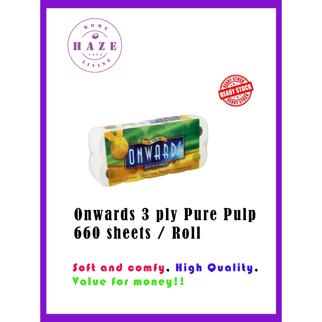 😍 SG Ready Stocks | Onwards 3 Ply Toilet Roll - 10 Rolls Per Packet [10 ...