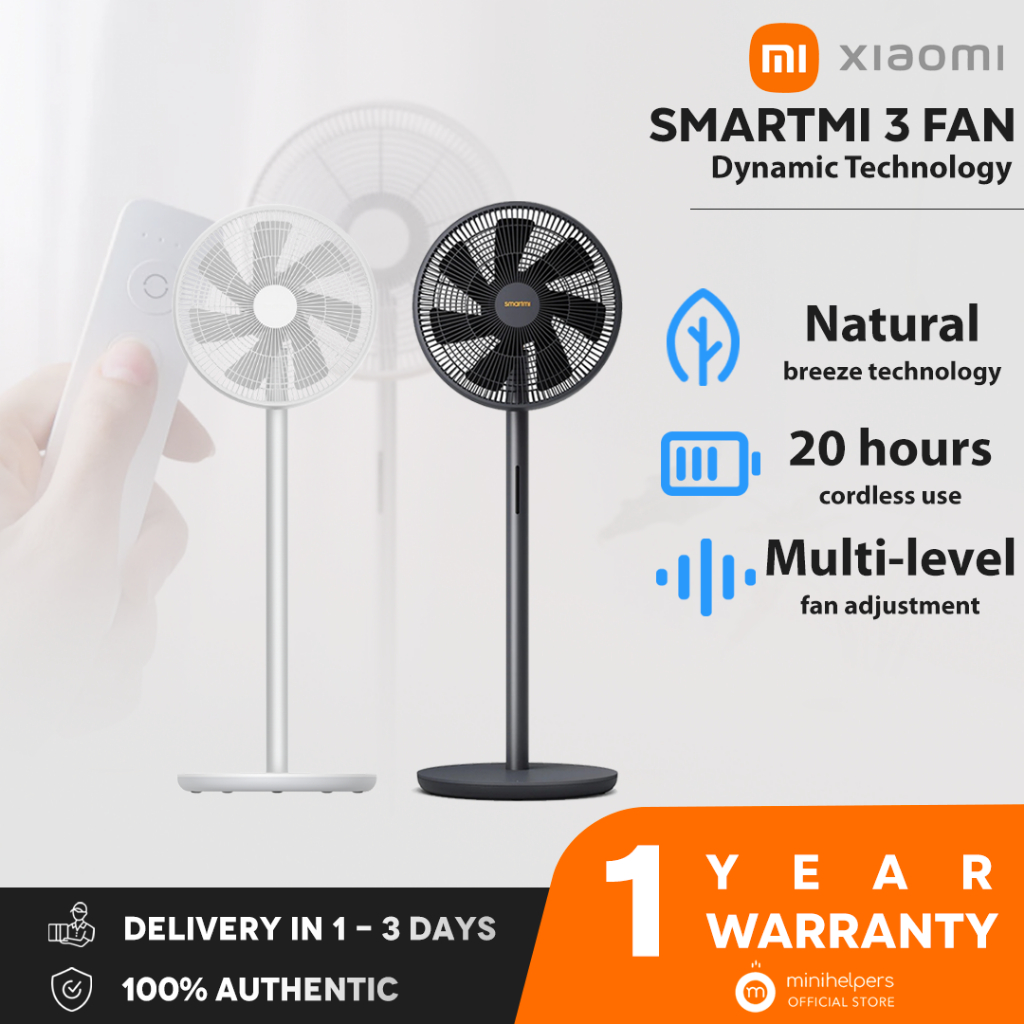 【1 YEAR WARRANTY】Xiaomi Smartmi 3 Fan | Cordless Fan | Smart Standing ...