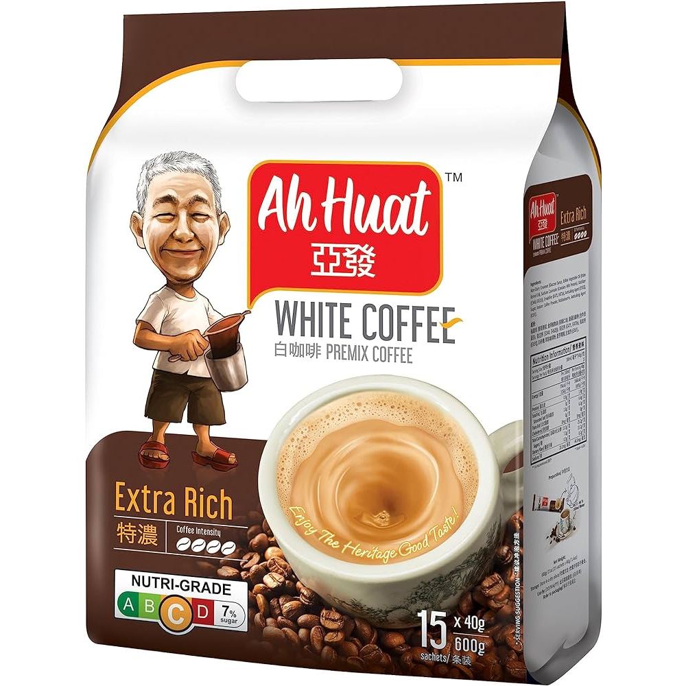 Ah Huat White Coffee Extra Rich 600g (15s x 40g) | Shopee Singapore