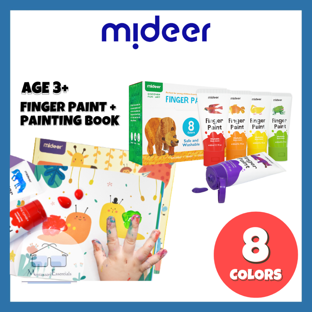 [SG STOCK] Mideer Finger Painting Set [Washable Finger Paint 8 Colors ...