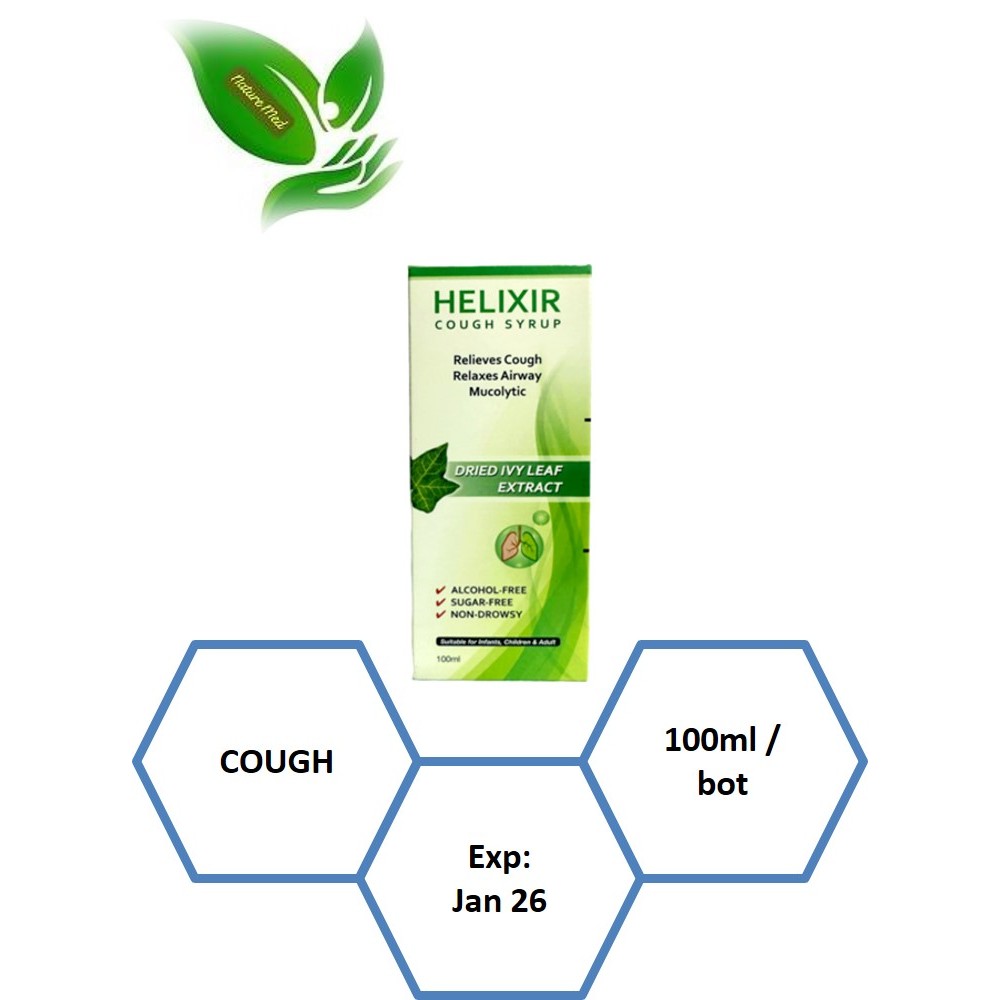 HELIXIR Cough Syrup - Alcohol Free, Sugar-Free, Non-Drowsy 100ml [Exp ...