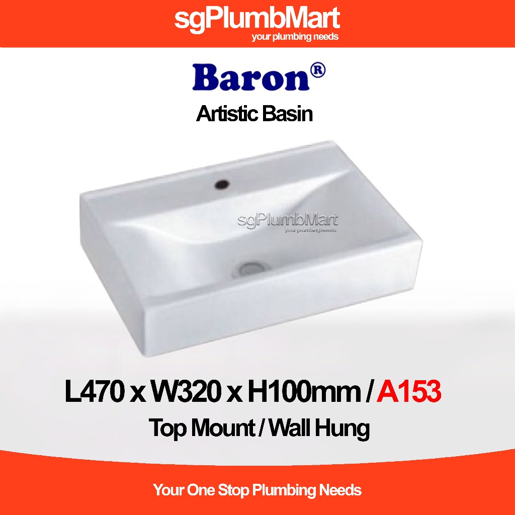 Baron Ceramic Basin Wall Hung/Top Mount Artistic Basin Multi Design ...