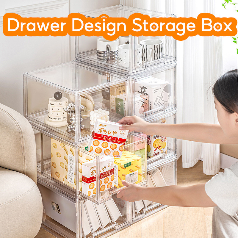 Stackable Acrylic Multipurpose Drawer Display Box Food Organiser ...