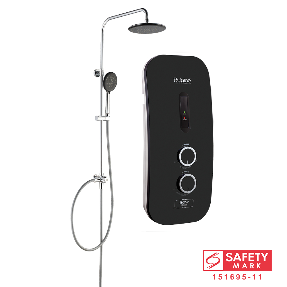 RUBINE INSTANT WATER HEATER WITH RAINSHOWER & AC PUMP RWH-2388 (BLACK ...