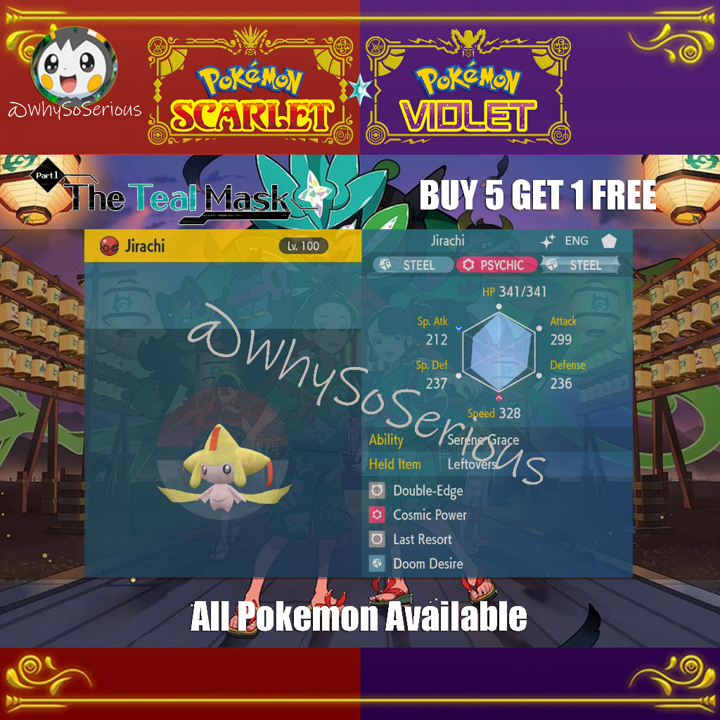 Nintendo Switch Pokemon Scarlet and Violet Shiny Battle Ready Jirachi ...