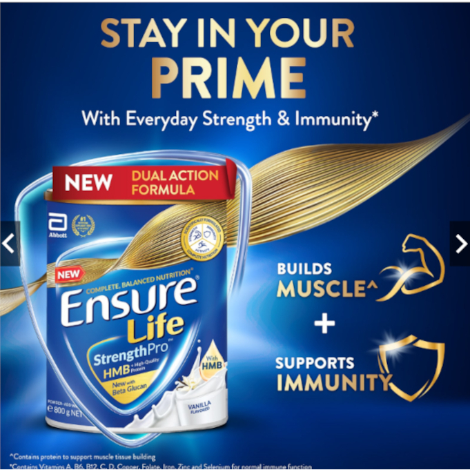 Abbott Ensure strength Pro HMB Vanilla 800gm | Shopee Singapore