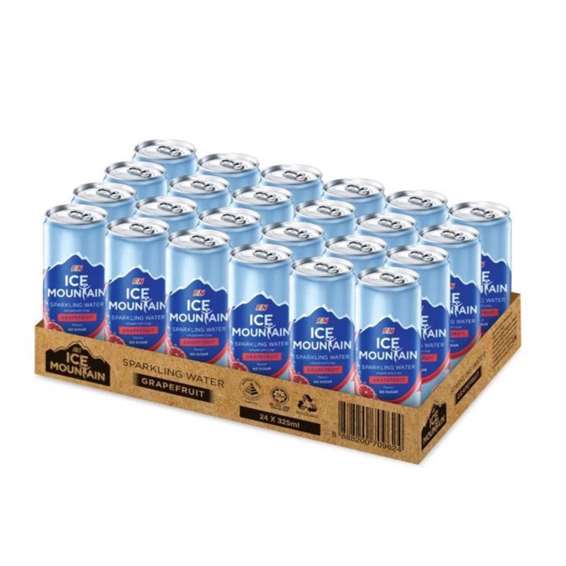( BEV 0325) Ice Mountain Grapefruit Sparkling Water 24x375ml | Shopee ...