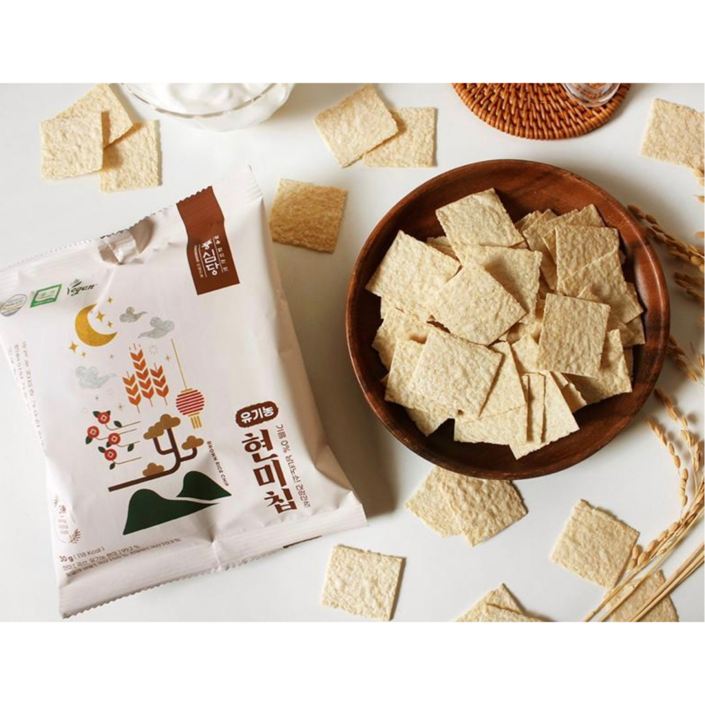 Korean Traditional Organic Brown Rice Chip Crispy and Savory No Frying ...