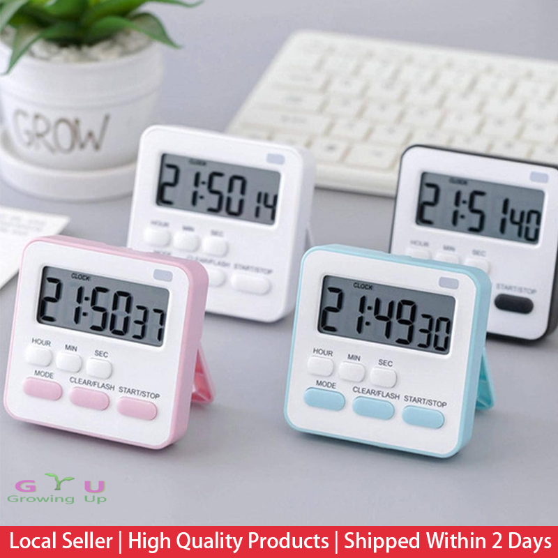 GU [SG STOCK] Study Kitchen Timer Reminder Digital Alarm Clock Magnetic ...