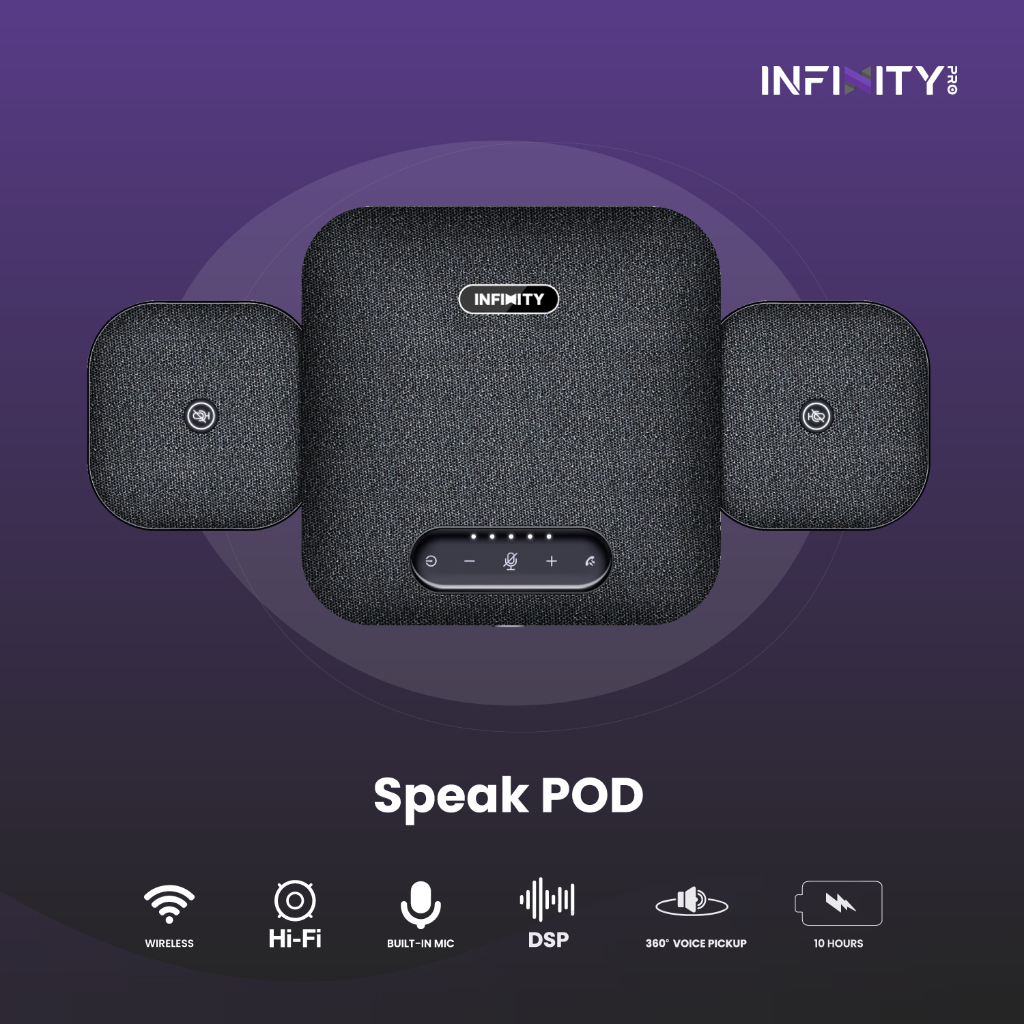 InfinityPro Speak POD Wireless Speakerphone Kit HiFi Audio Microphone ...