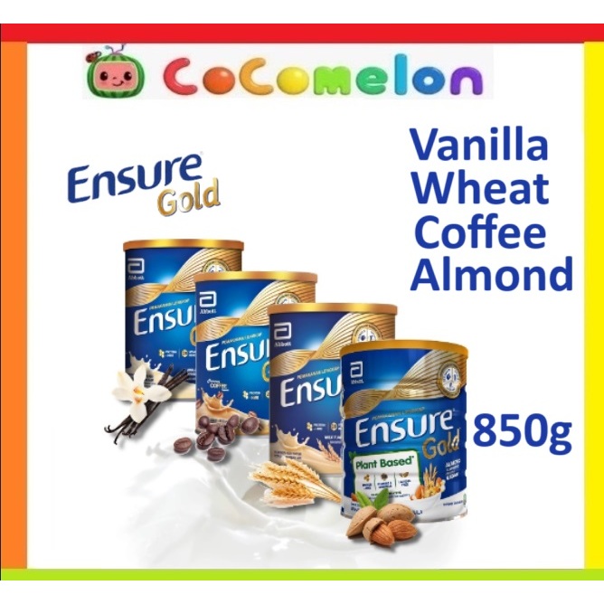 Ensure Gold Vanilla / Wheat / Coffee / Almond (800g) (Tin) | Shopee Singapore