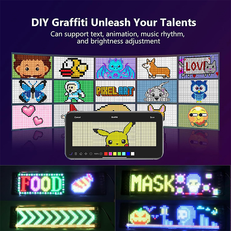 🇸🇬SG Seller! Ready Stock!🔥 LED Matrix Panel7x17cm Bluetooth App Control ...