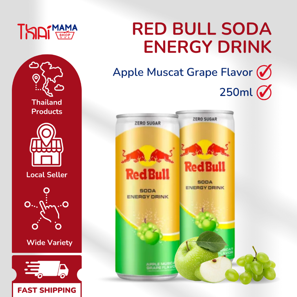 Red Bull Soda Energy Drink Apple Muscat Grape Flavor 250ml x 1 Can | Shopee Singapore