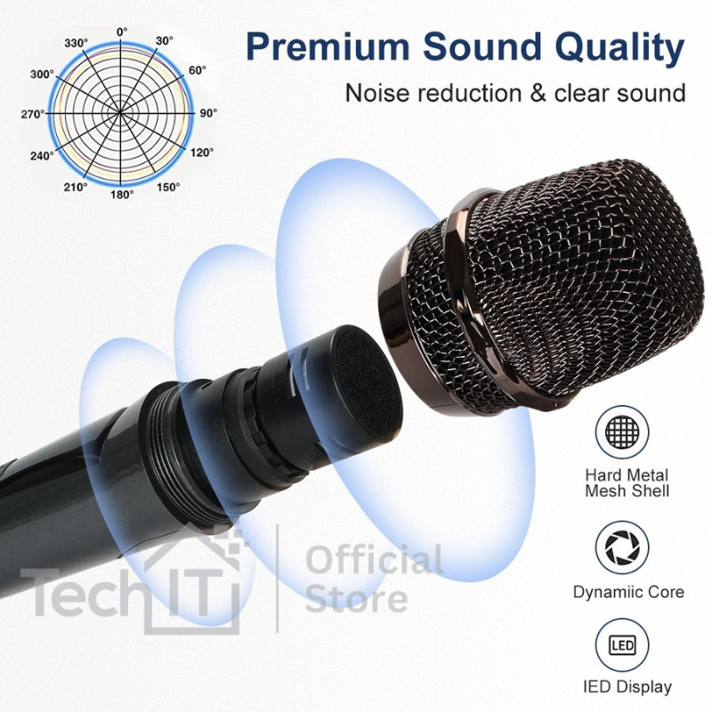 Wireless Microphone Wireless Karaoke Microphone Dynamic Wireless Mic ...
