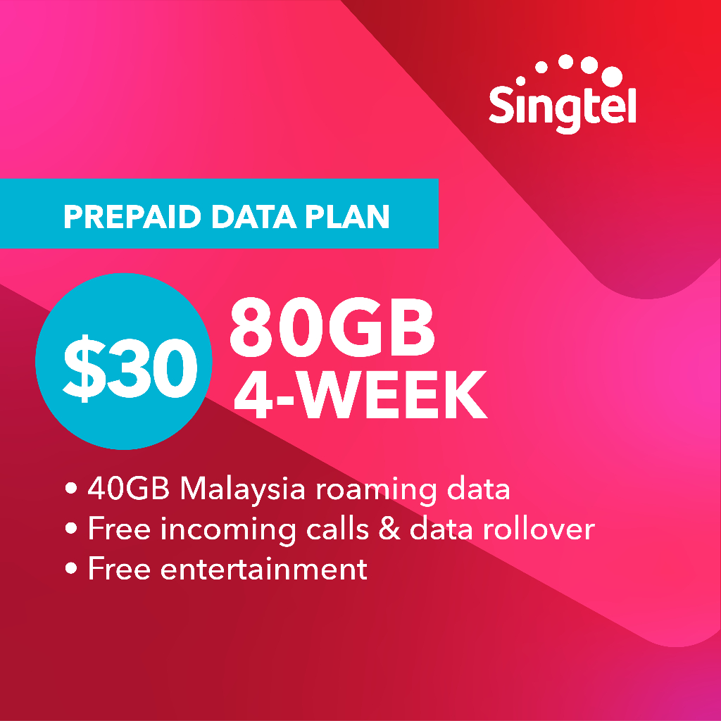 Singtel Data Package 4 Week 80GB Data Plan Shopee Singapore