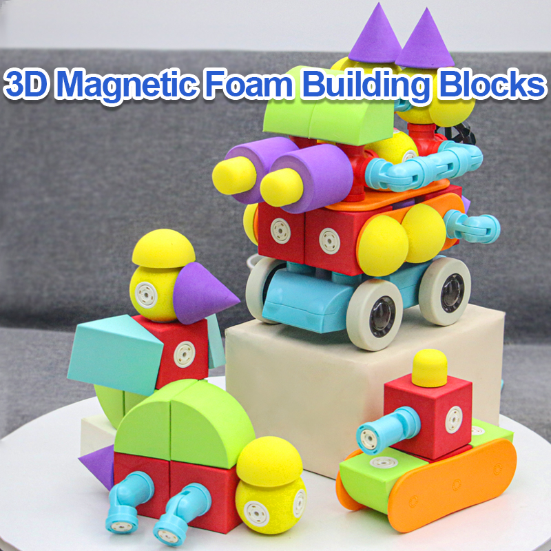 3D Magnetic Foam Building Blocks DIY Soft Magnet Stacking Cubes Set | Shopee Singapore