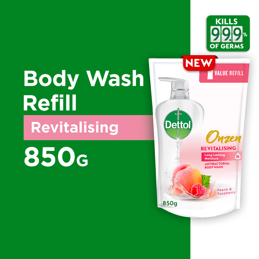 Dettol Anti Bacterial Body Wash Onzen Revitalizing Refill Peach