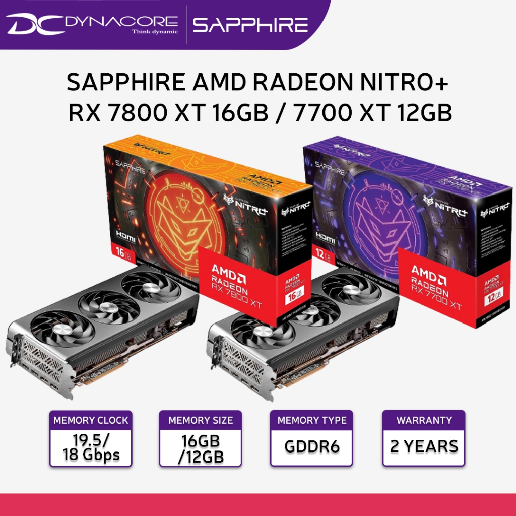 Sapphire NITRO+ AMD Radeon RX 7800 XT 16GB / 7700 XT 12GB GDDR6 ...